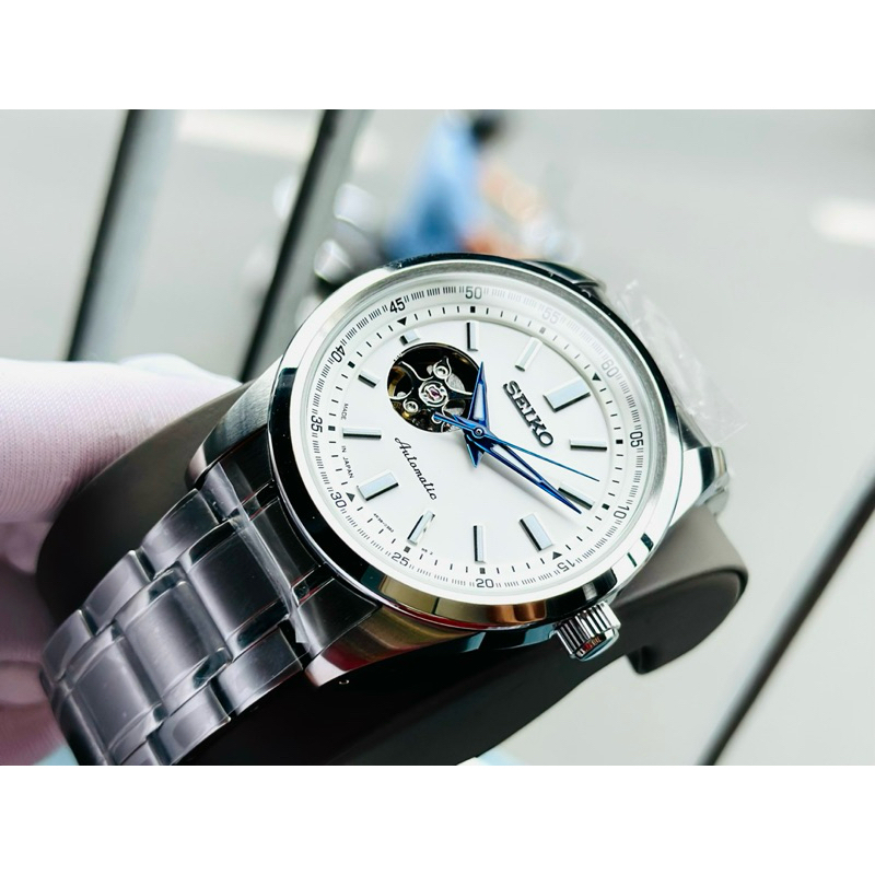 ĐỒNG HỒ NAM CHÍNH HÃNG Seiko SCVE049 Automatic Open Heart White Dial ...