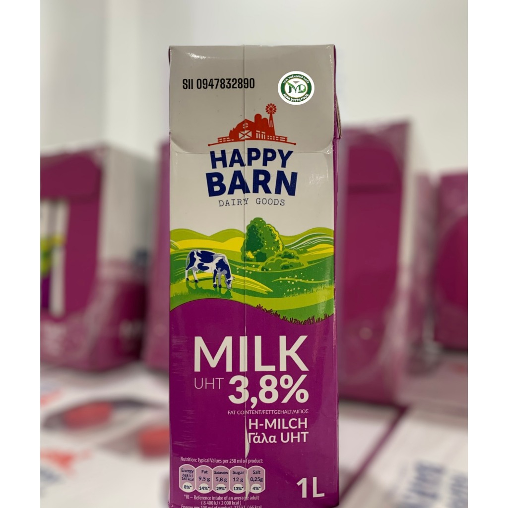 Thùng sữa tươi nguyên kem Happy Barn - 12 hộp | Shopee Việt Nam