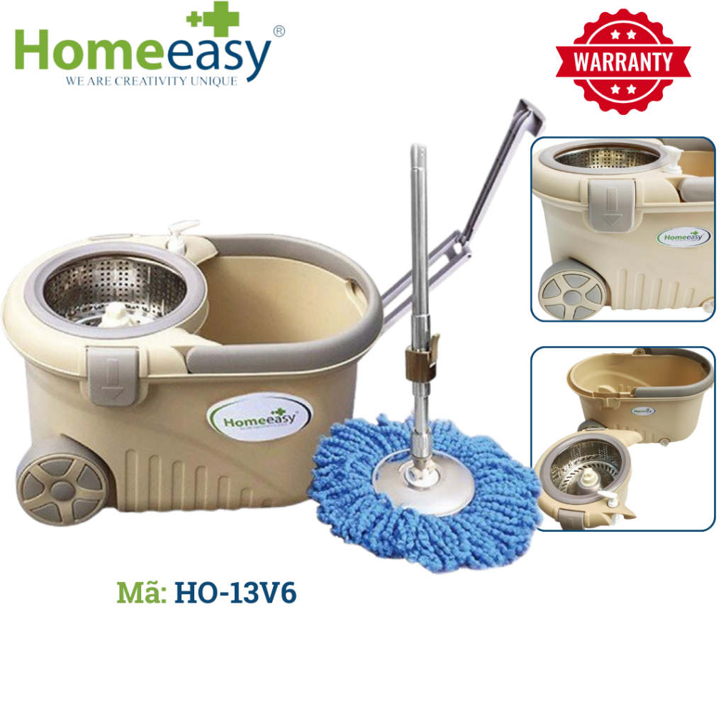 Bộ Lau Trợ Lực Cao Cấp Xoay 360 Độ - Homeeasy | HO-13V6 | Đi kèm 2 bông ...