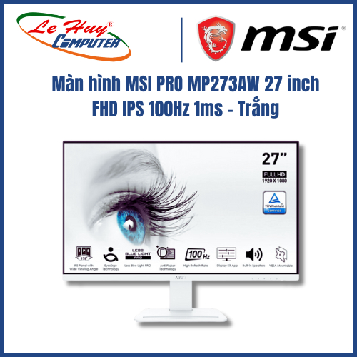 Màn hình MSI PRO MP273AW 27 inch FHD IPS 100Hz 1ms - Trắng | Shopee ...