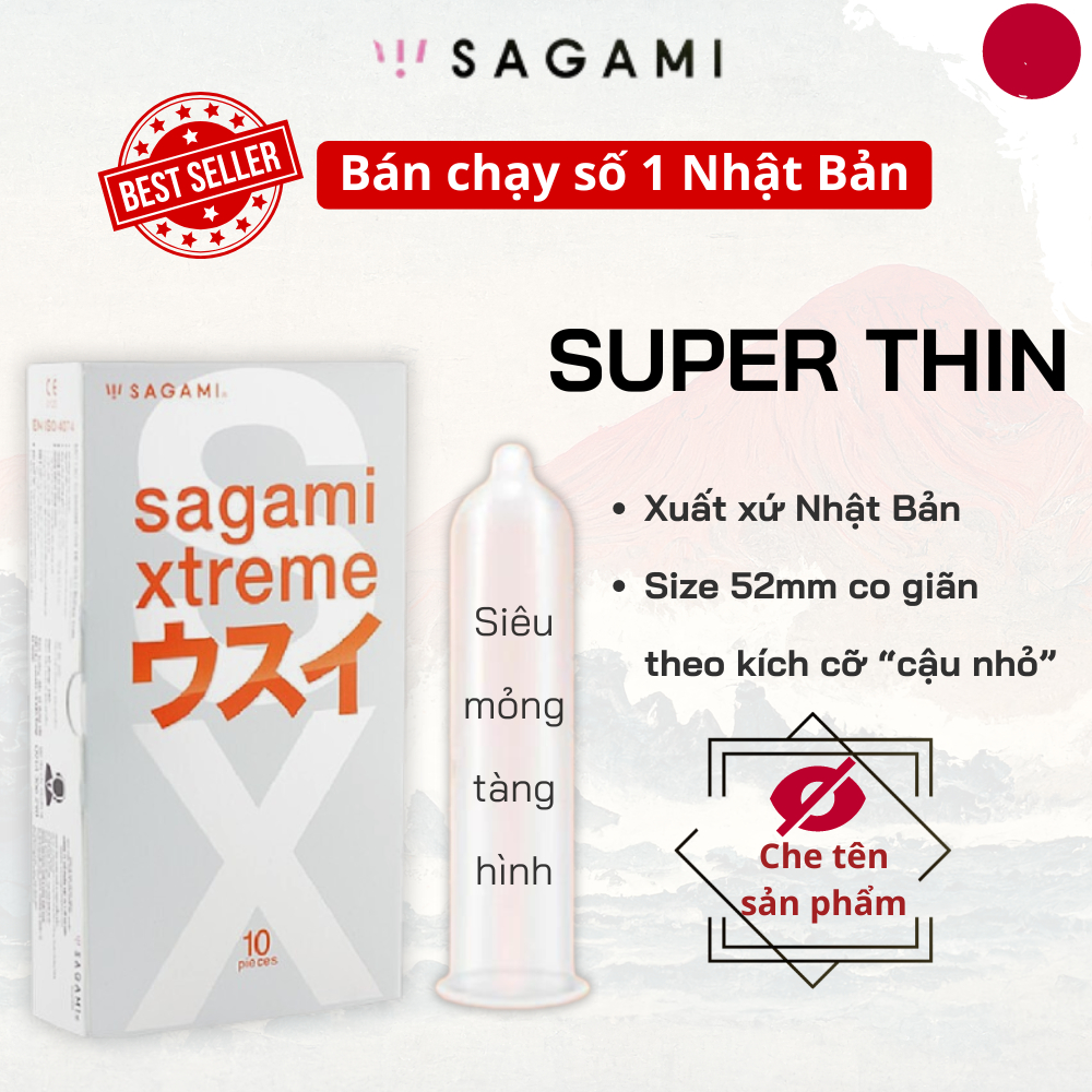 Bao cao su Sagami Xtreme - Superthin - bcs mỏng - kéo dài thời gian - 01 hộp | Shopee Việt Nam