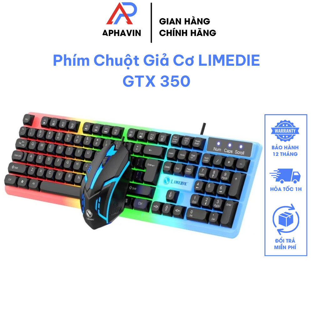 [Bảo Hành 12 Tháng] Combo Bàn Phím Chuột Có Dây Gaming GTX 350 Full ...