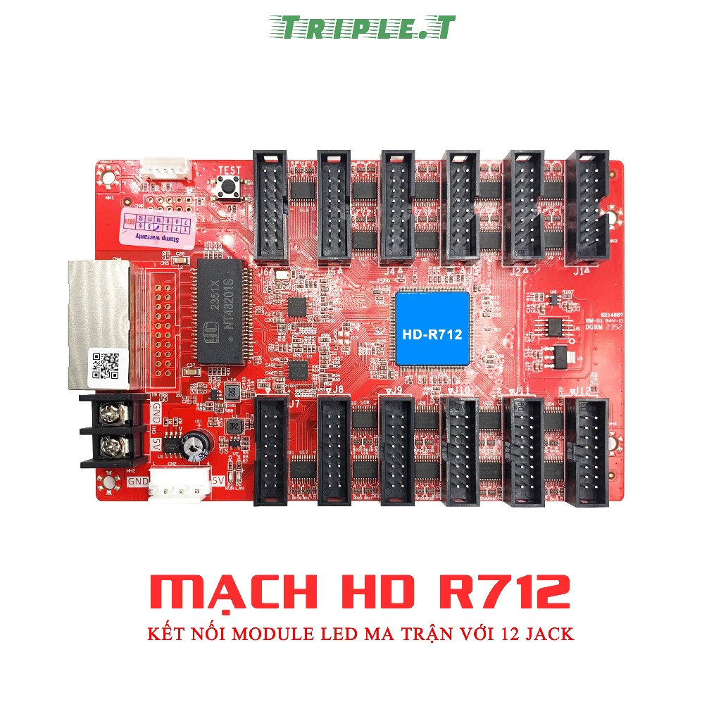 R712 Card thu HD R712 mạch nhận màn hình led ma trận với 12 cổng Hub 75 | Shopee Việt Nam
