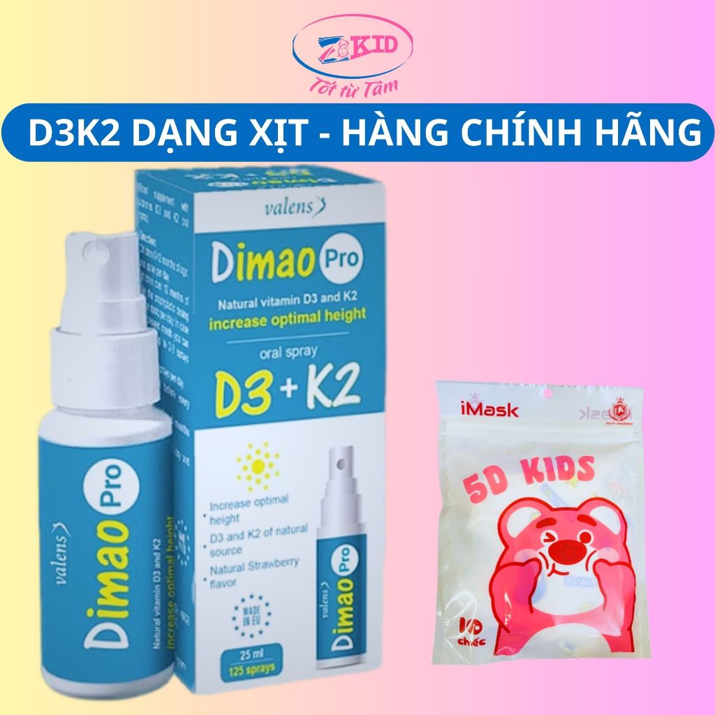 D3K2 dạng xịt, D3K2 Dimao Pro hỗ trợ tăng hấp thu canxi, hàng chính ...