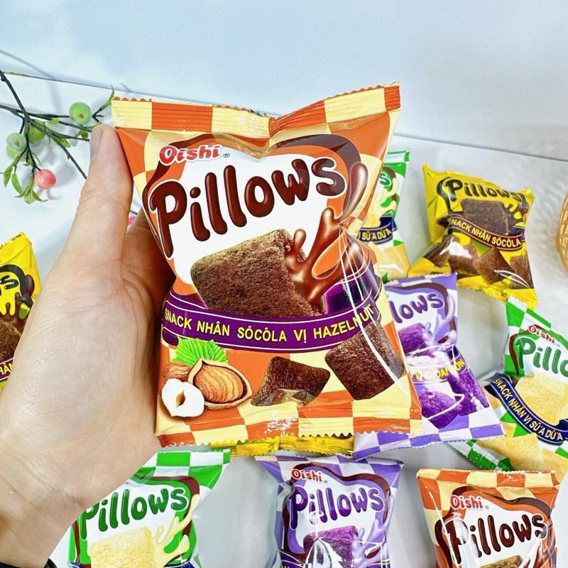 Combo 5 bịch Snack Pillows Oishi Nhân Sữa Dừa/Socola /Kem/Khoai Môn(Gói ...