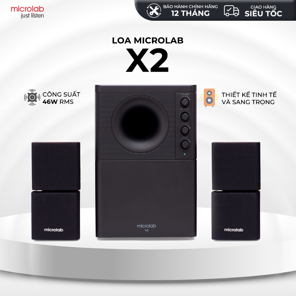 Loa Microlab X2 2.1, Công Suất 46W - Hàng Chính Hãng | Shopee Việt Nam