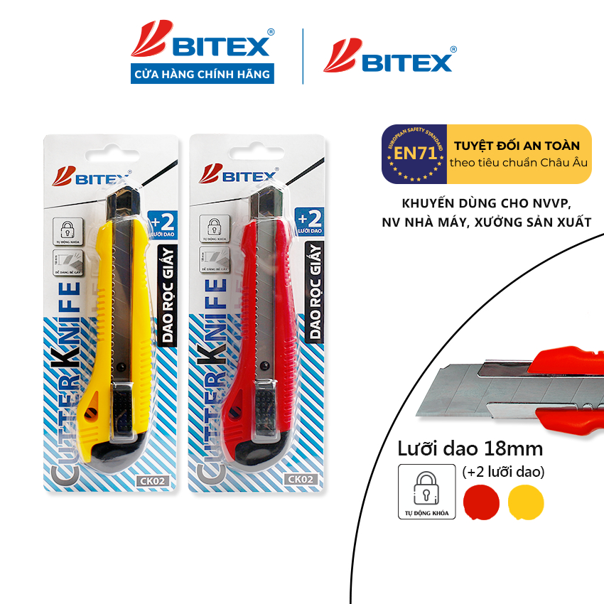Dao rọc giấy Bitex CK02 18mm | Shopee Việt Nam