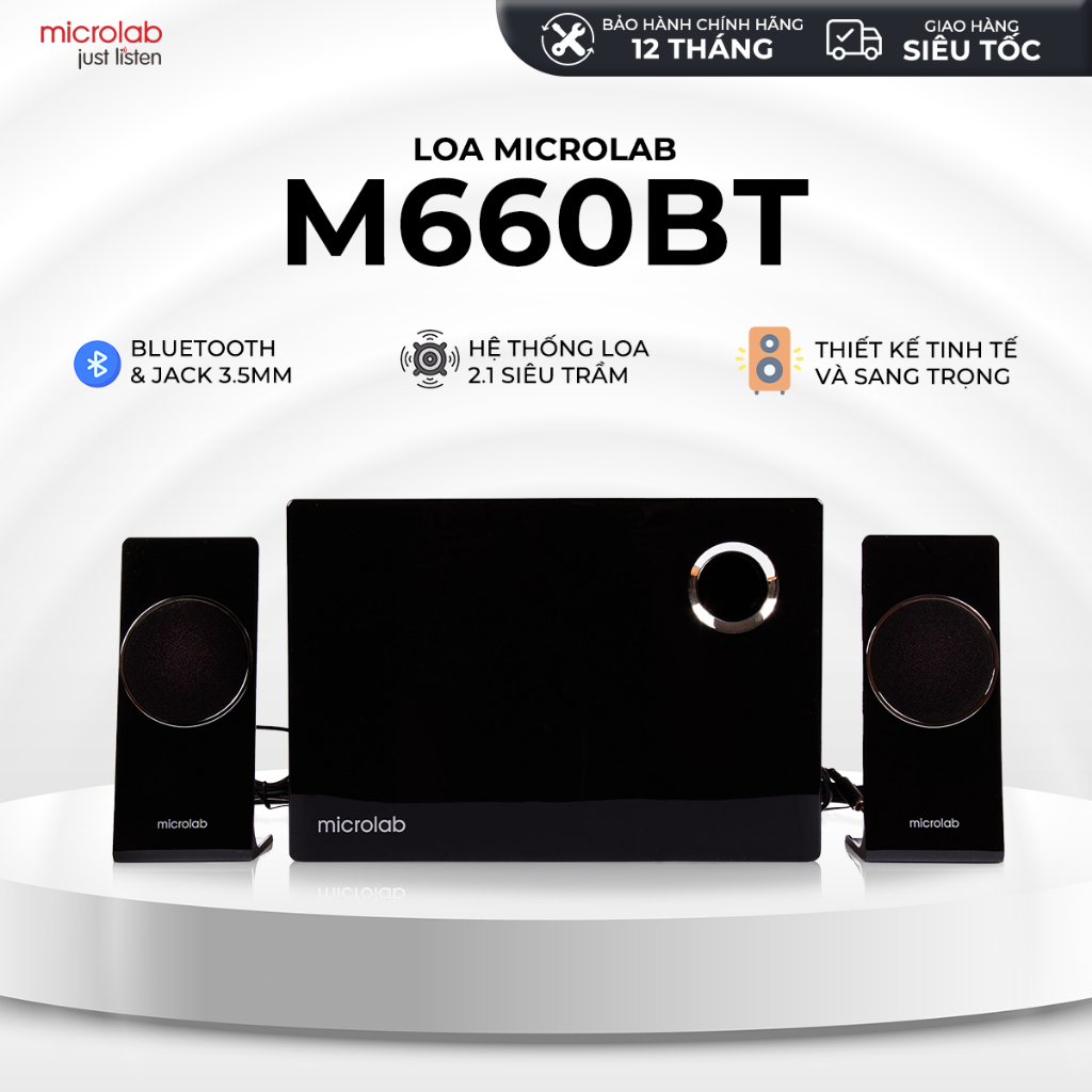 Loa Vi Tính Bluetooth Bass Mạnh MICROLAB M660BT, Công Suất 52W, Làm Việc, Chơi Game, Nghe Nhạc ...