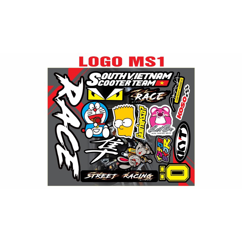 logo Sticker nhãn dán Ms1 Race South decal 3 lớp chống nước | Shopee ...