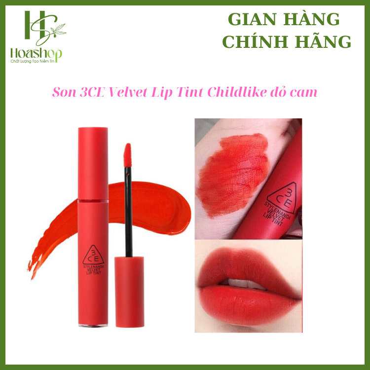 Son 3CE Velvet Lip Tint Childlike Đỏ Cam | Shopee Việt Nam