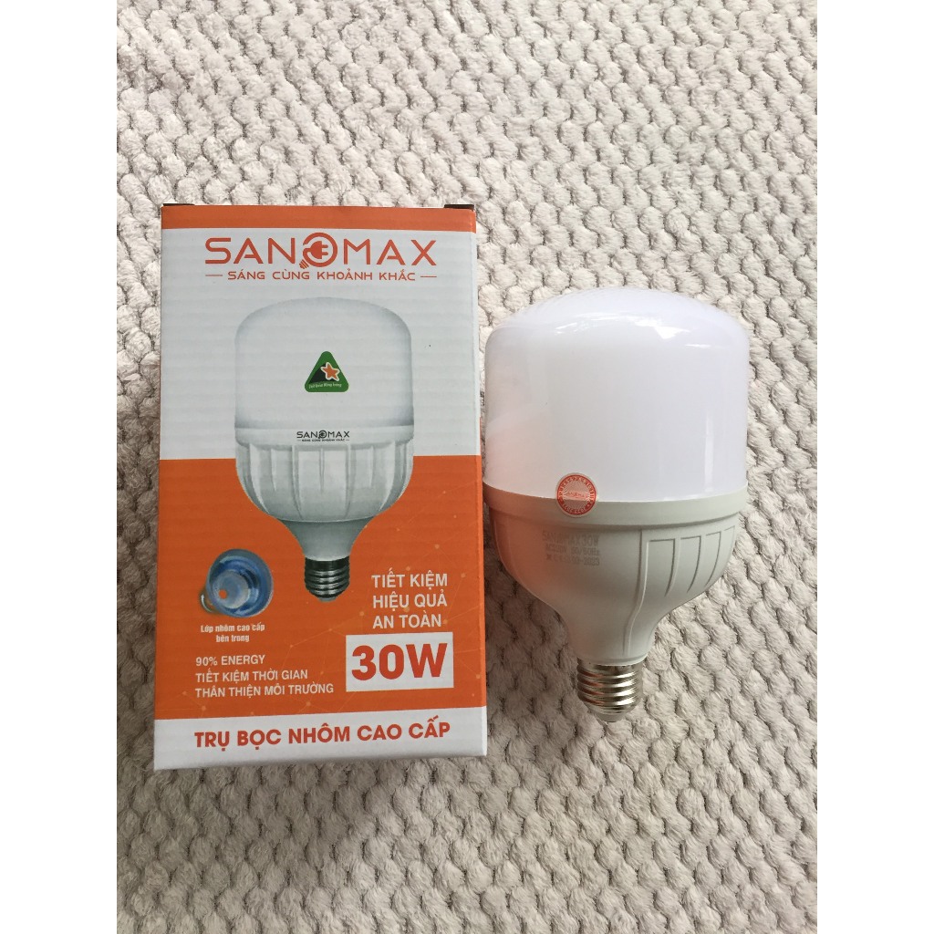 Bóng đèn LED bulb trụ bọc nhôm Sanomax, sáng, bền, bảo hành chính hãng ...