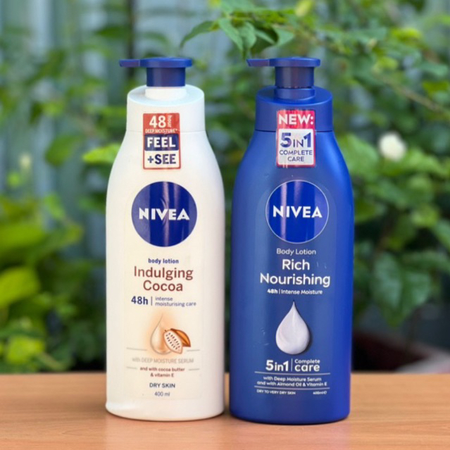 Sữa Dưỡng Thể Nivea Body Lotion 400 ml - Nivea indulging cocoa - Nivea Rich nourishing | Shopee ...