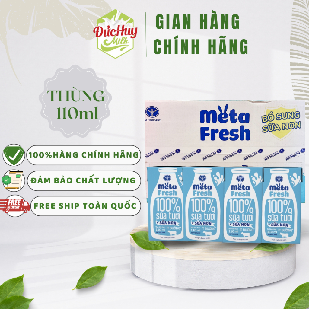 Thùng sữa tươi Nutricare Meta Fresh Ít Đường 110ml x 12 lốc | Shopee ...