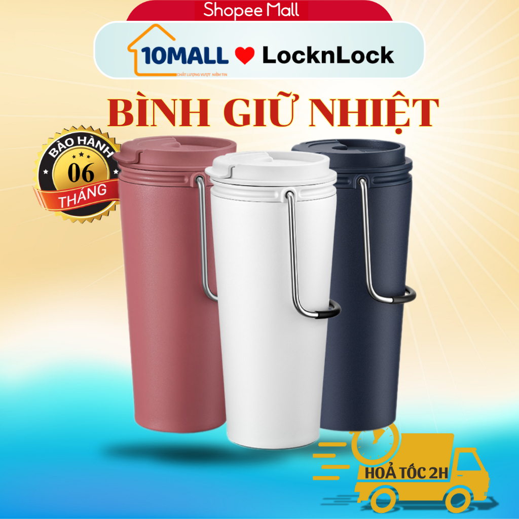 Bình giữ nhiệt Lock&Lock Bucket Tumbler 540ml LHC4269 (3 màu) thép không gỉ, quai gập | Shopee ...