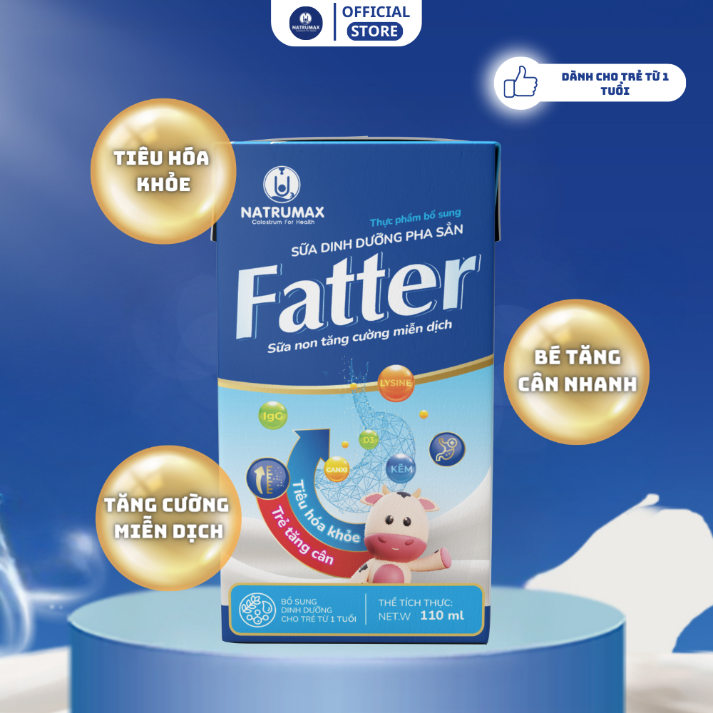 Sữa non pha sẵn Natrumax Fatter giúp cung cấp dinh dưỡng cho bé, tăng ...