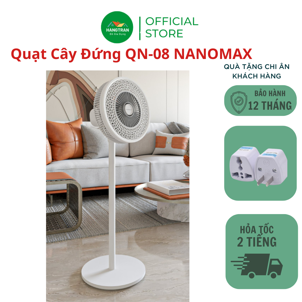 Quạt Cây Đứng NANOMAX QN-08 Có Điều Khiển, Công Suất 60W Tuỳ Chỉnh Độ ...