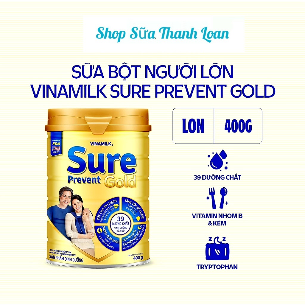 (HSD T3-2027) SỮA BỘT VINAMILK SURE PREVENT GOLD - HỘP THIẾC 400G ...