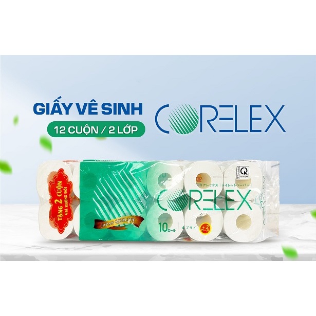 GIẤY VỆ SINH TÁI CHẾ CORELEX 12 CUỘN 4 LỚP CÓ LÕI HÀNG XUẤT NHẬT | Shopee Việt Nam
