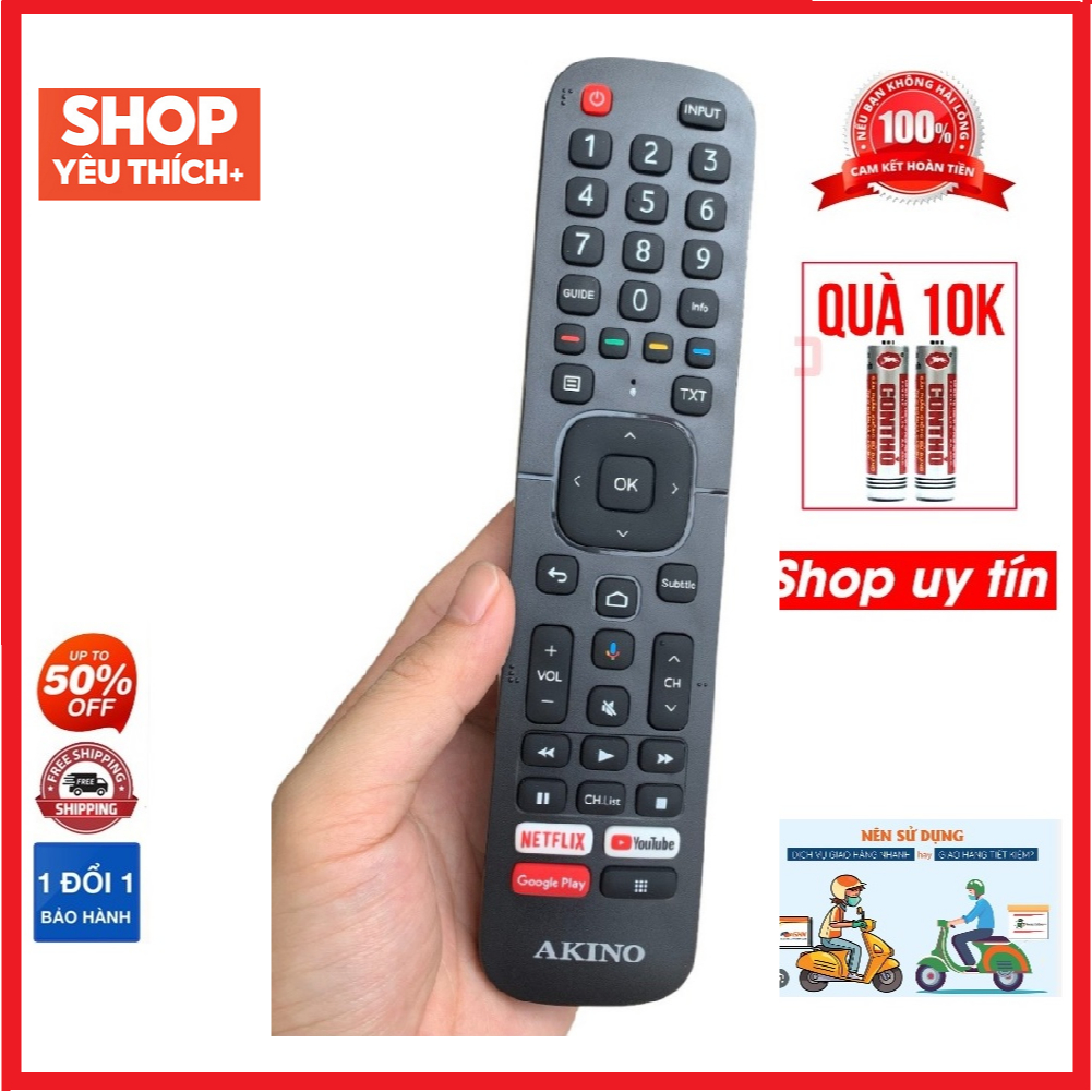 Điều khiển tivi akino giọng nói, Remote TV akino hàng chính hãng - Bảo ...