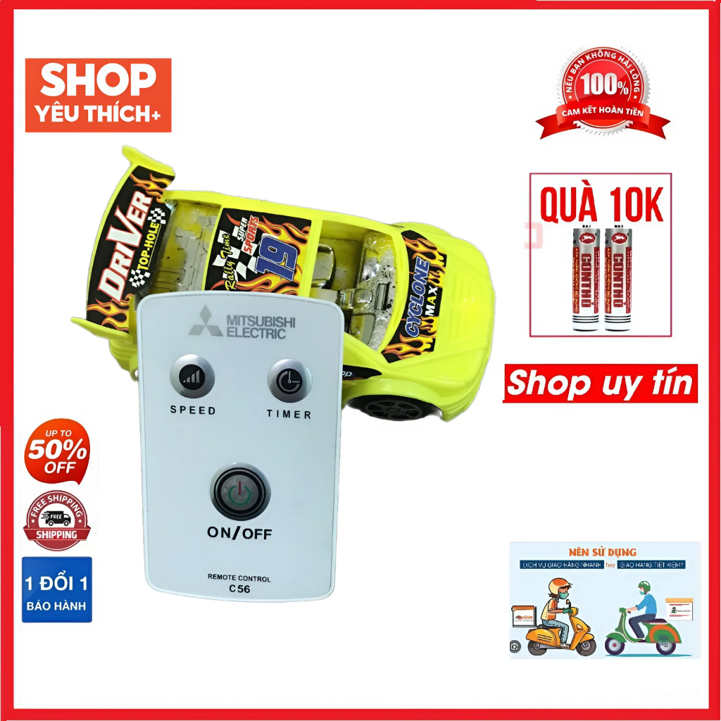 Remote điều khiển quạt mitsubishi C56 màu trắng hàng chính hãng mới 100%, bảo hành 6 tháng ...