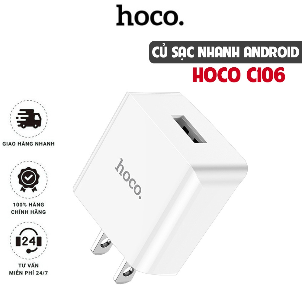 Củ sạc nhanh 10.5W Hoco C106 phù hợp nhiều dòng máy, nhỏ gọn tiện lợi ...