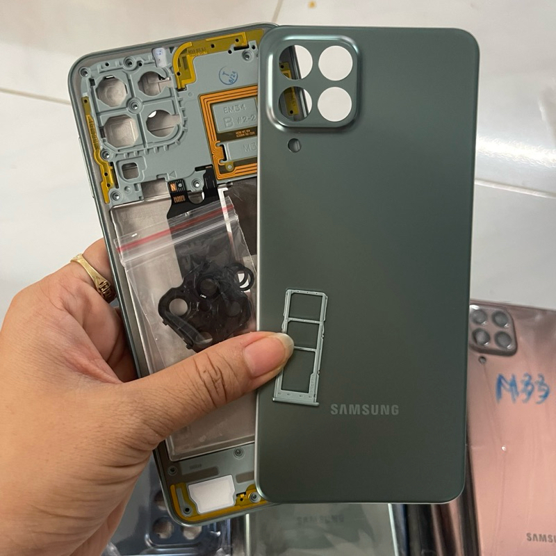 Bộ vỏ samsung M33 có kính cam và khe sim | Shopee Việt Nam