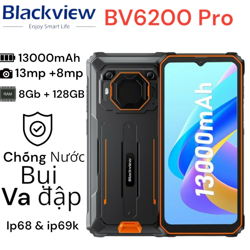 Blackview BV6200 Pro Ram 8GB ( 4+4) , ROM 128GB | Pin 13000 MAh | Sạc ...