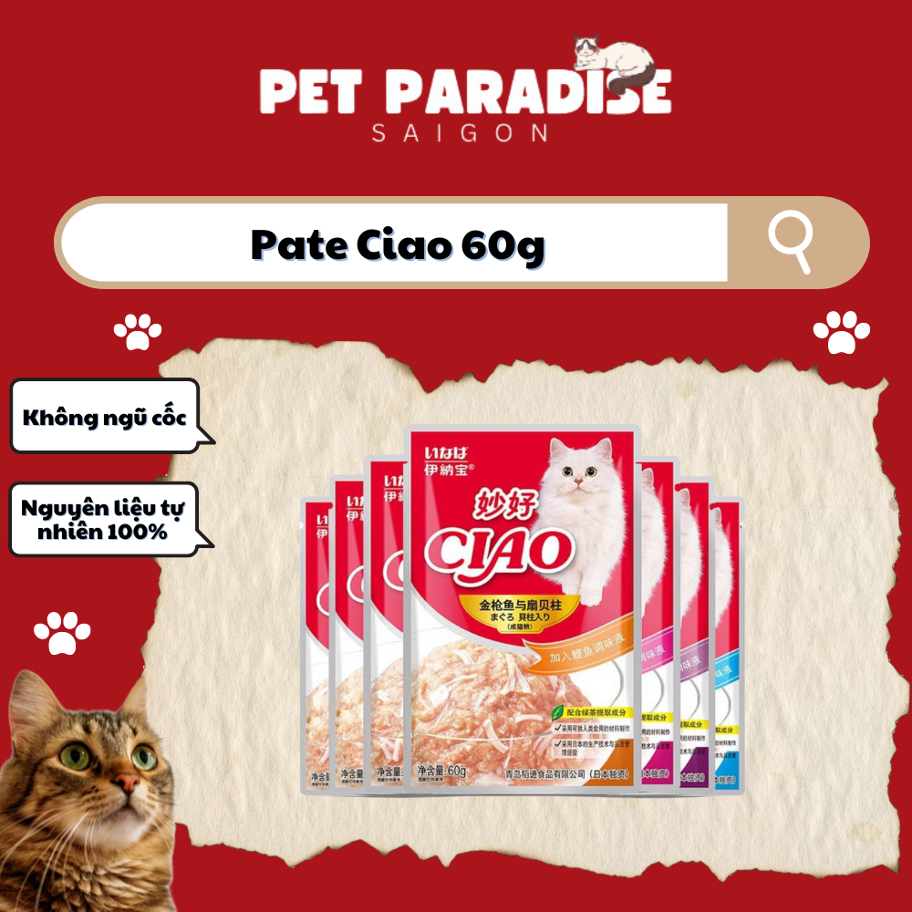 Pate Ciao Cho Mèo Gói 60g Nhiều Vị Bổ Dưỡng | Shopee Việt Nam