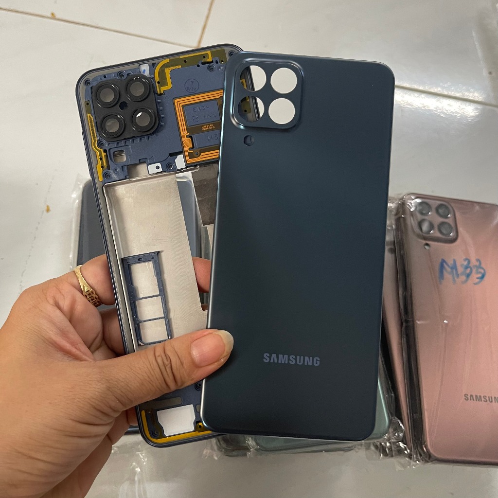bộ sườn vỏ samsung m33 có kính cam và khe sim | Shopee Việt Nam