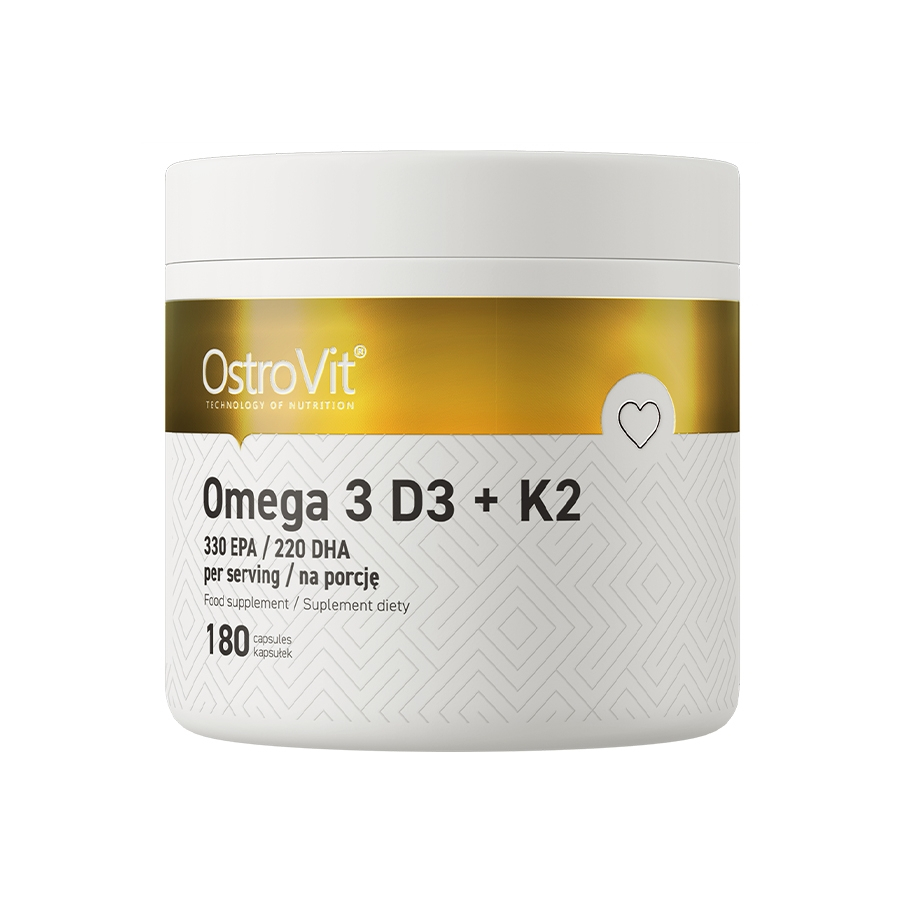 Viên uống Ostrovit Omega 3 D3 + K2 Plus Vitamin E (90 viên) giúp cải thiện trí não, xương khớp ...