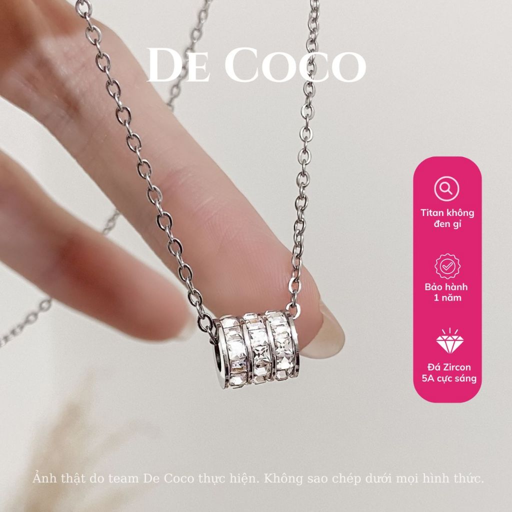 Dây chuyền nữ De Coco Bling Ring đính đá vòng quanh mặt sáng lấp lánh ...