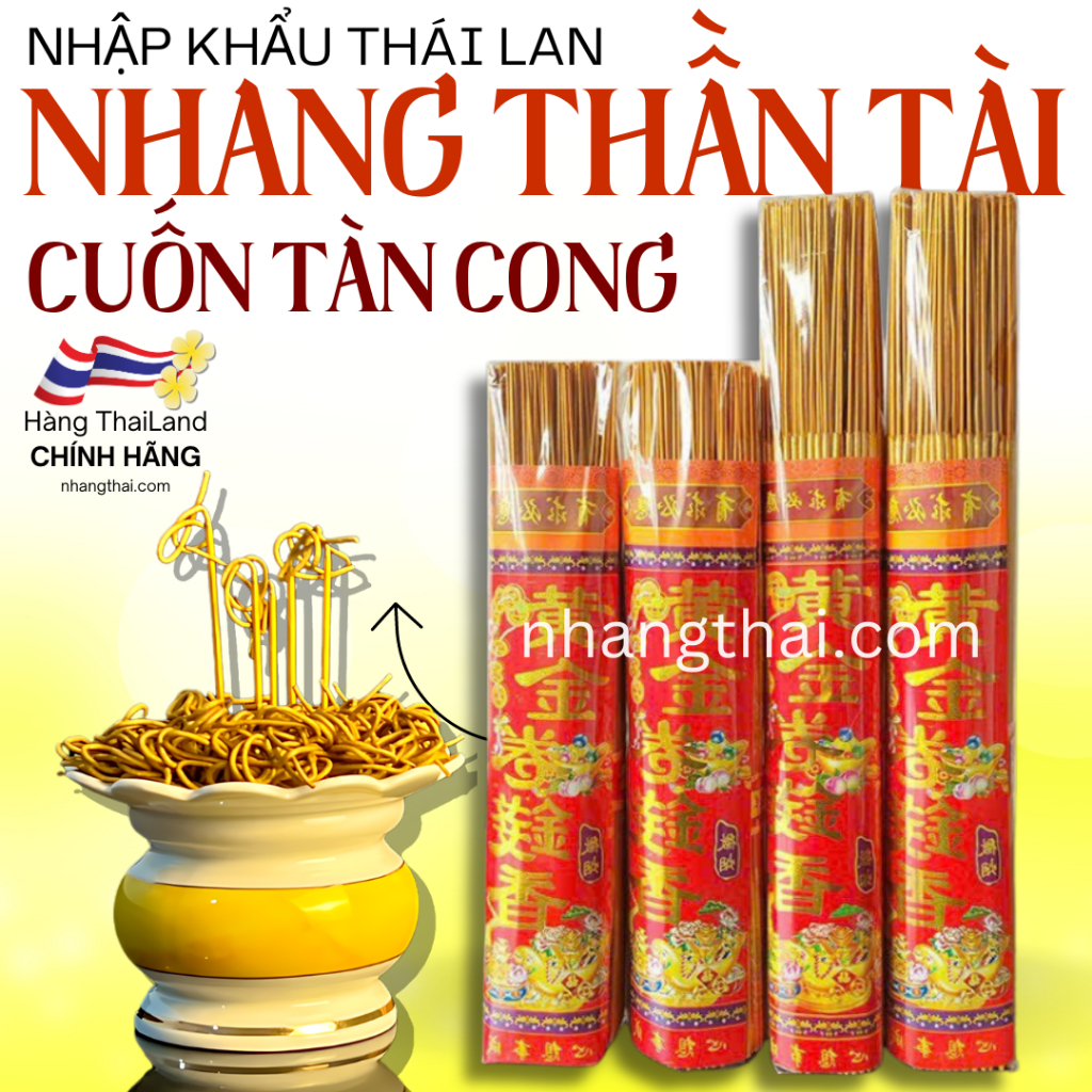 Nhang cuộn tàn cong thần tài thái lan 500 gram, nhang hoàng kim cuộn ...
