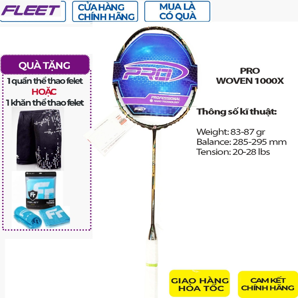 Vợt cầu lông Fleet Pro Woven 1000X- chính hãng | Shopee Việt Nam