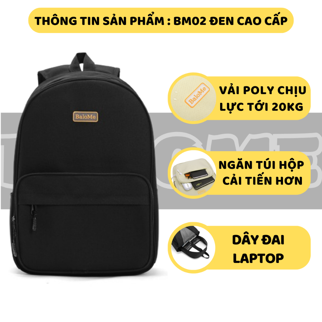 Balo Nam Nữ Thương Hiệu BaloMe Kiểu Dáng Basic Đi Học Đi Chơi Mã BM02 ...