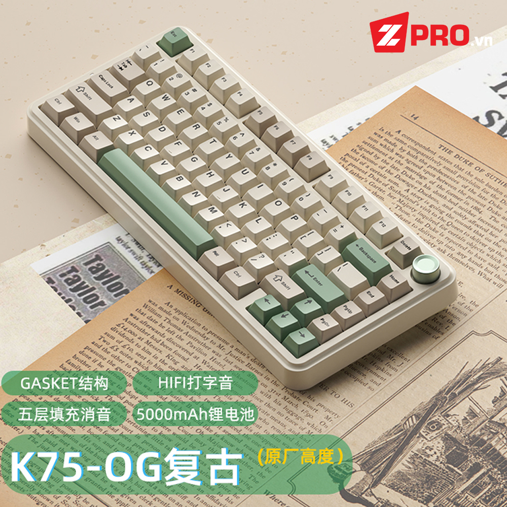 Bàn phím cơ Monka K75 OG Retro (3 Modes, Pin 5k, Hifi Sound) | Shopee ...
