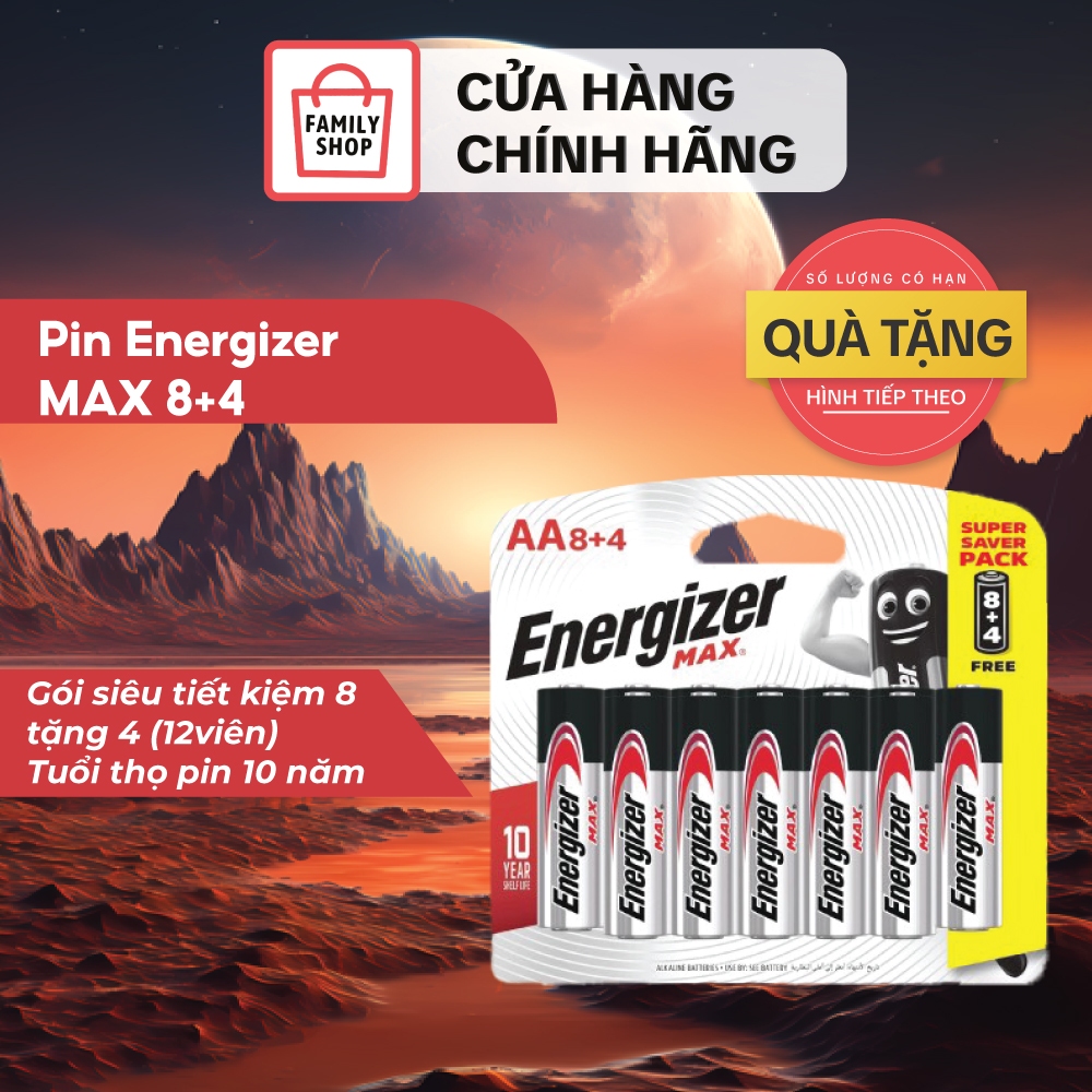 Pin AA/AAA Energizer Max E91 BP8+4 Vỉ 8 Pin Tặng 4 Pin | Shopee Việt Nam