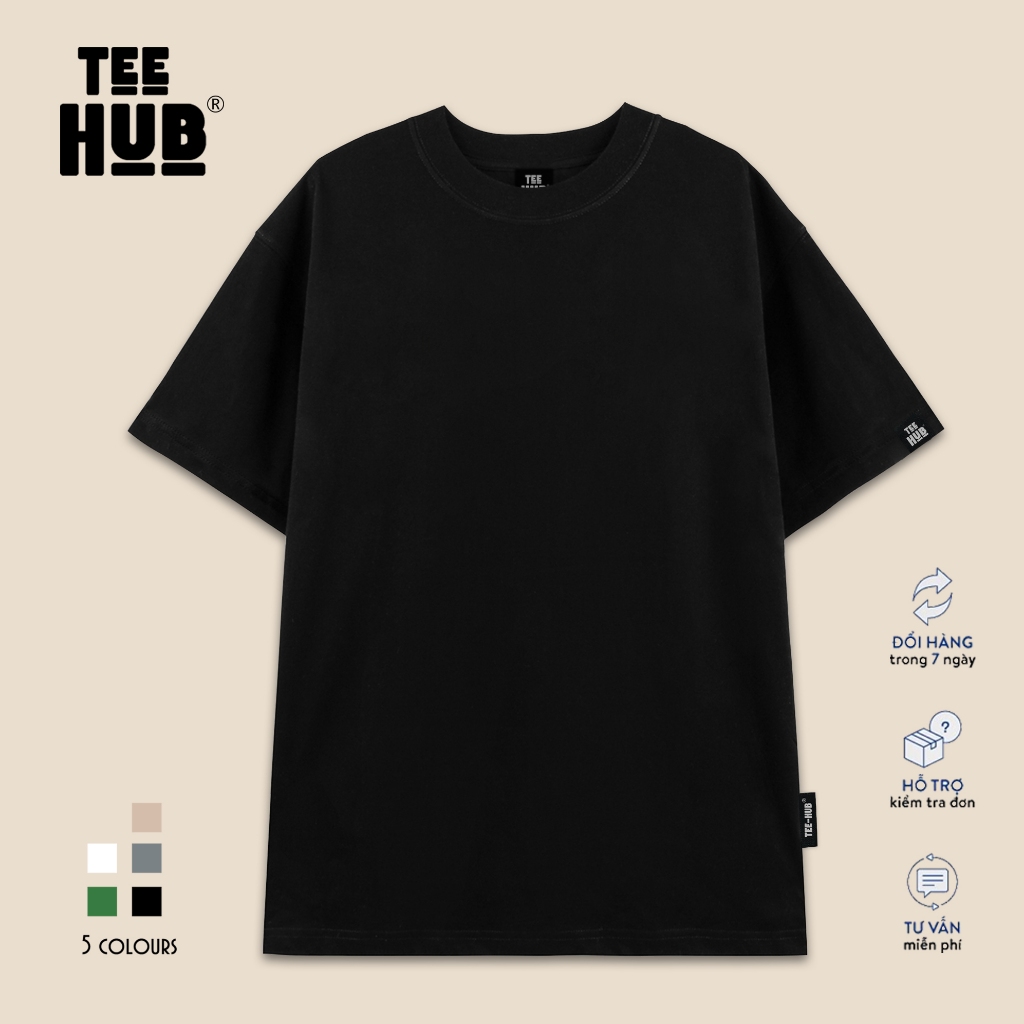 Áo thun TRƠN màu unisex TEEHUB Basic phông tay lỡ nam nữ form rộng ...