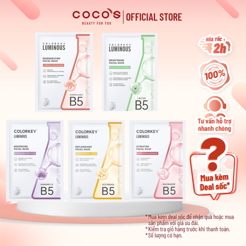 Mặt Nạ Colorkey Luminous B5 Facial Mask, Mặt Nạ Dưỡng Ẩm, Mặt Nạ Làm ...