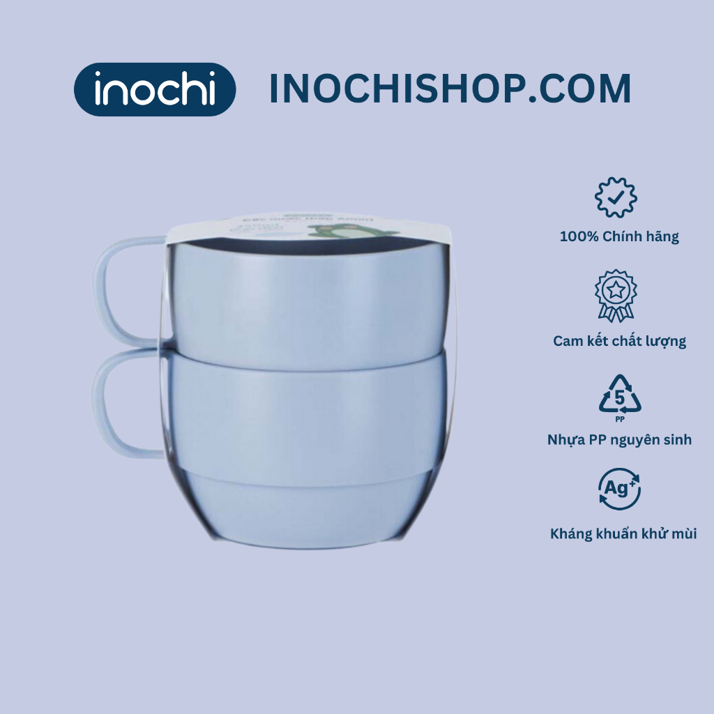 Combo 2 cốc nhựa, ly nhựa uống nước Inochi kiểu thấp (tiêu chuẩn Nhật ...