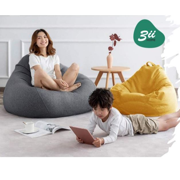 Ghế lười hạt xốp 3II HOME dáng quả lê màu xám đậm size L 100*120 CM ...