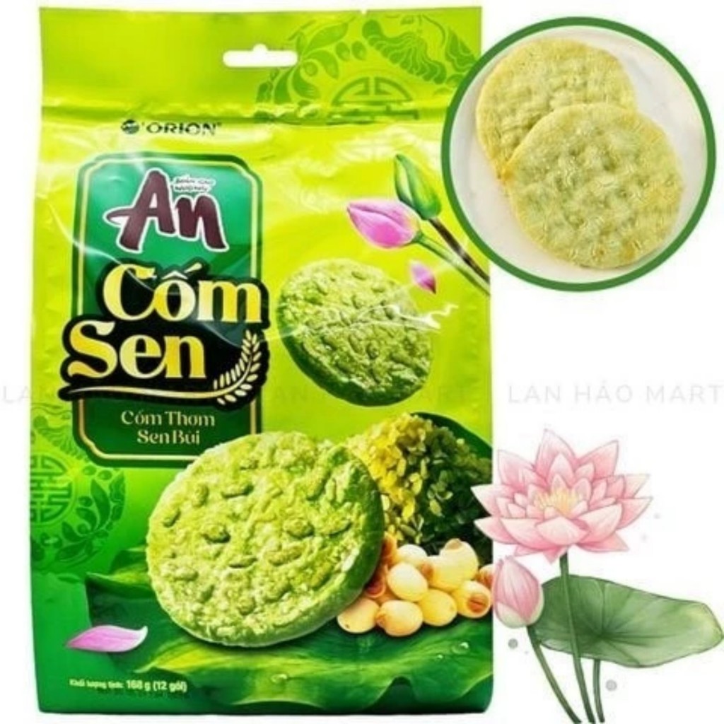 BÁNH GẠO AN SEN CỐM MẪU MỚI GÓI LỚN 168G, AN TỰ NHIÊN, TẢO BIỂN, AN ...