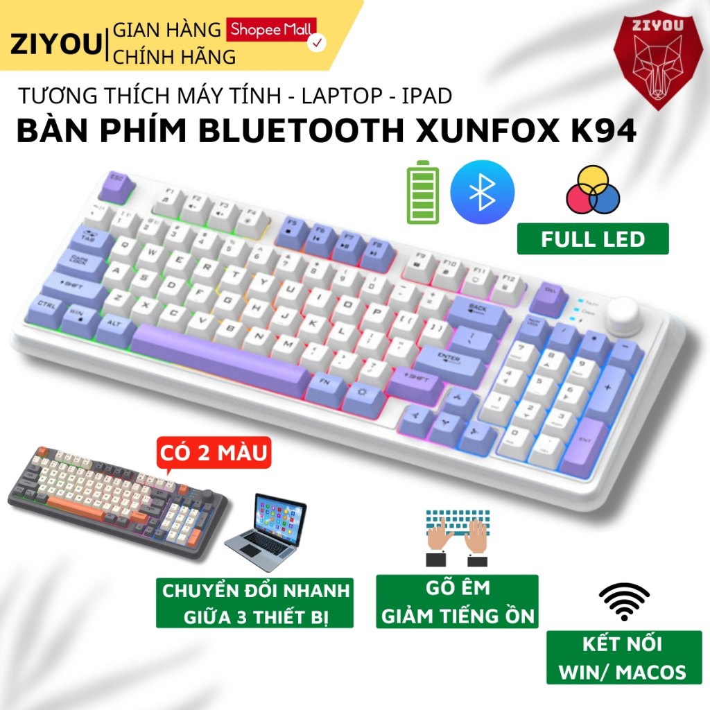 Bàn Phím Máy Tính Giả Cơ Gaming K82 LED LIGHT 7 Màu Cực Đẹp Gõ Cực Đã Dùng Chơi Game, Văn Phòng ...
