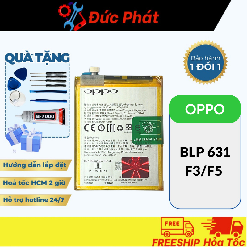PIN OPPO BLP 631/ F3/ F5 (TẶNG KÈM KEO VÀ TOOLS SỬA) | Shopee Việt Nam