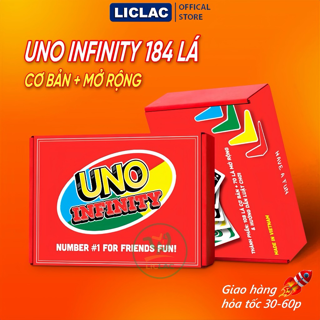 Bài UNO INFINITY 184 lá phiên bản mới Đầy Đủ Cơ Bản + Mở Rộng, Trò chơi Boardgame giải trí bạn ...