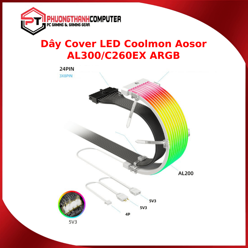 Dây Cover LED Coolmon Aosor AL300/C260EX ARGB | Shopee Việt Nam