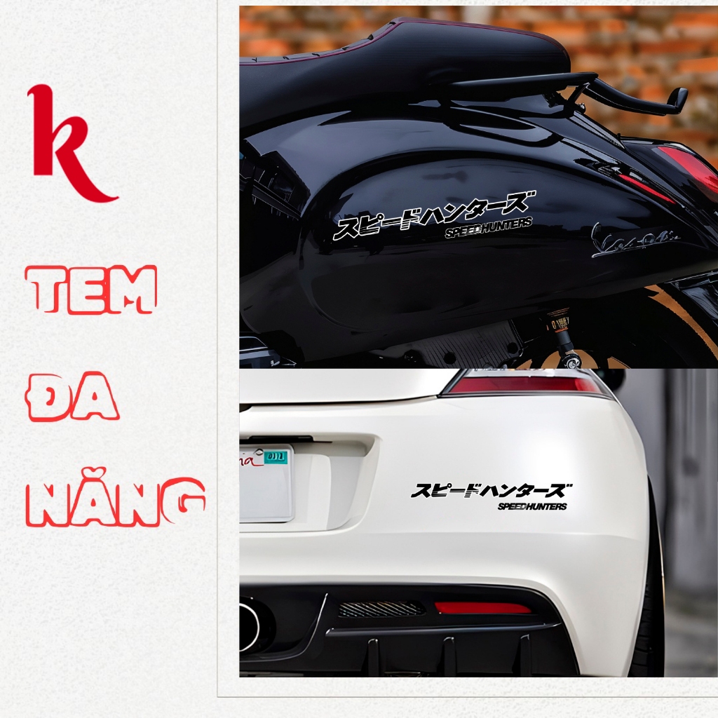 Decal tem dán xe chữ Nhật SpeedHunter sticker đa năng trang trí xe máy ...
