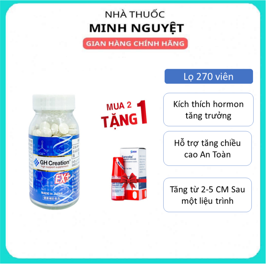 Viên uống hỗ trợ tăng chiều cao GH Creation EX+ Nhật Bản 270 viên ...