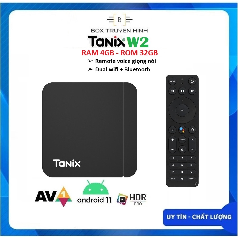 Android Box Tanix W2 Remote voice, RAM 4GB, ROM 32GB, S905W2, Android TV 11, Dual Wifi ...