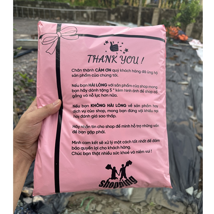 [TÚI THANKYOU XIN 5 * ]1 Kg túi gói hàng, túi niêm phong màu hồng đào ...