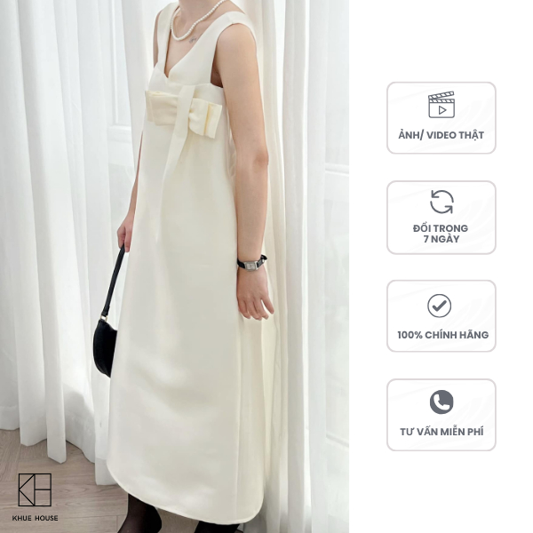 Váy xuông dáng dài thiết kế KHUE HOUSE Jilly màu kem dáng dài công sở ...